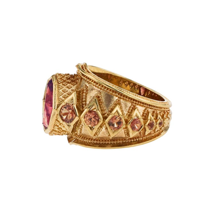 Kent Raible 18 Karat Gold Spinel Sapphire Bespoke Cocktail Ring with ...