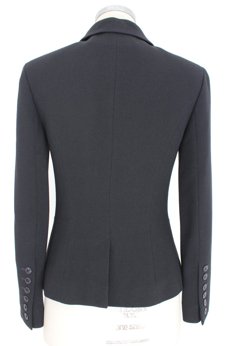 Kenzo Black Wool Fitted Jacket For Sale at 1stDibs