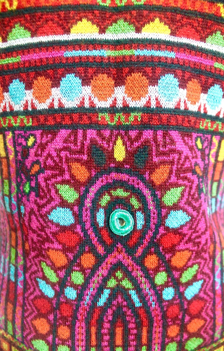 Kenzo Elaborate Indian Patterned Sweater with Sisha Mirror Decoration ...