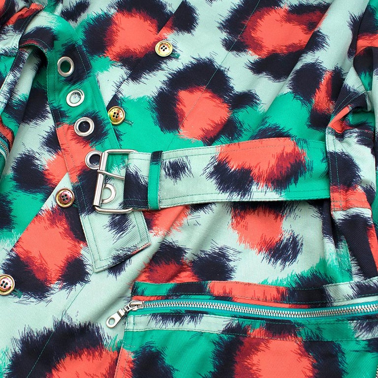 Kenzo Green and Red Leopard Print Coat - Size US 12 at 1stDibs | kenzo ...