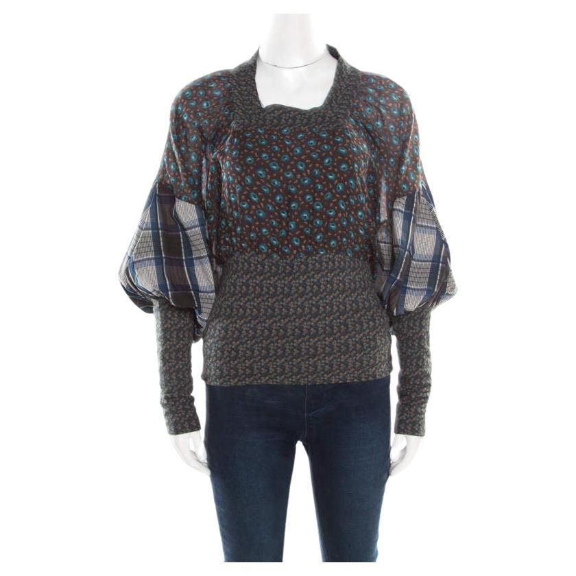 John Galliano Cheosam Style Fur Trim Top at 1stDibs