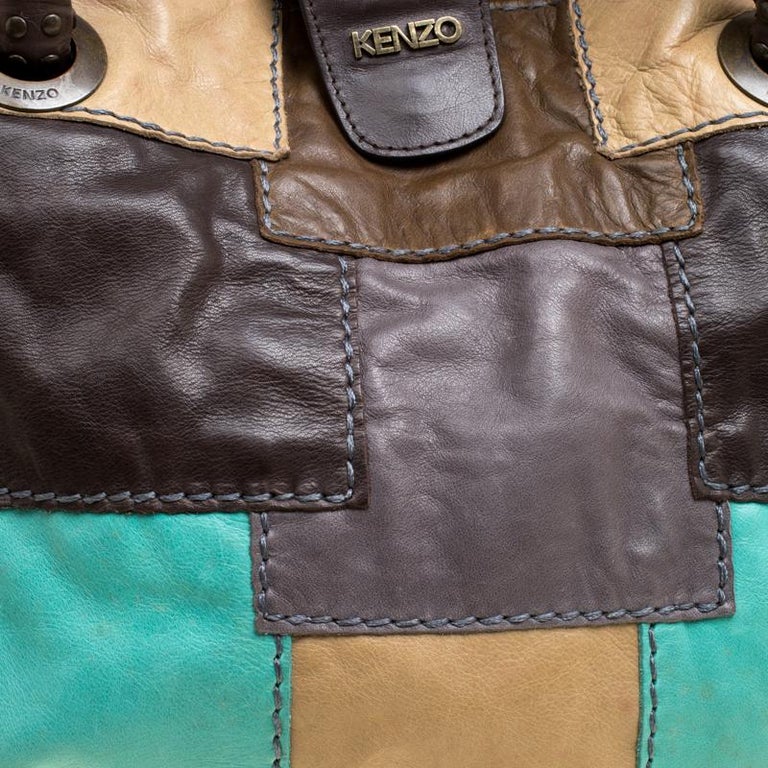 Kenzo Multicolor Leather Patch Work Hobo For Sale at 1stdibs