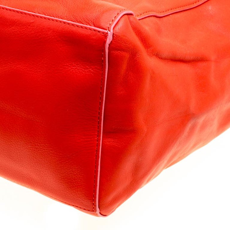KENZO Red Leather K Logo Shopper Tote at 1stDibs