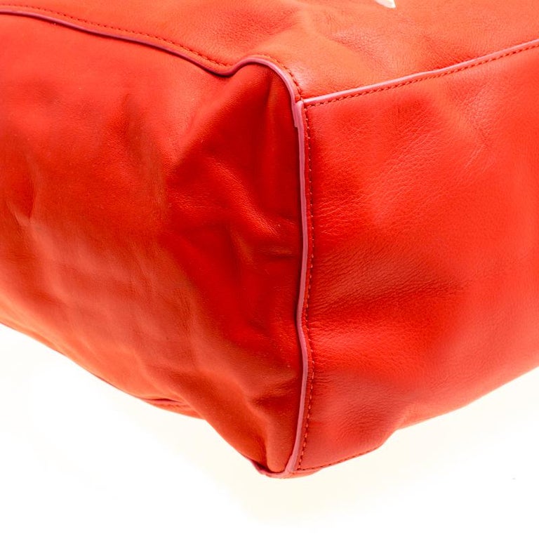 KENZO Red Leather K Logo Shopper Tote at 1stDibs