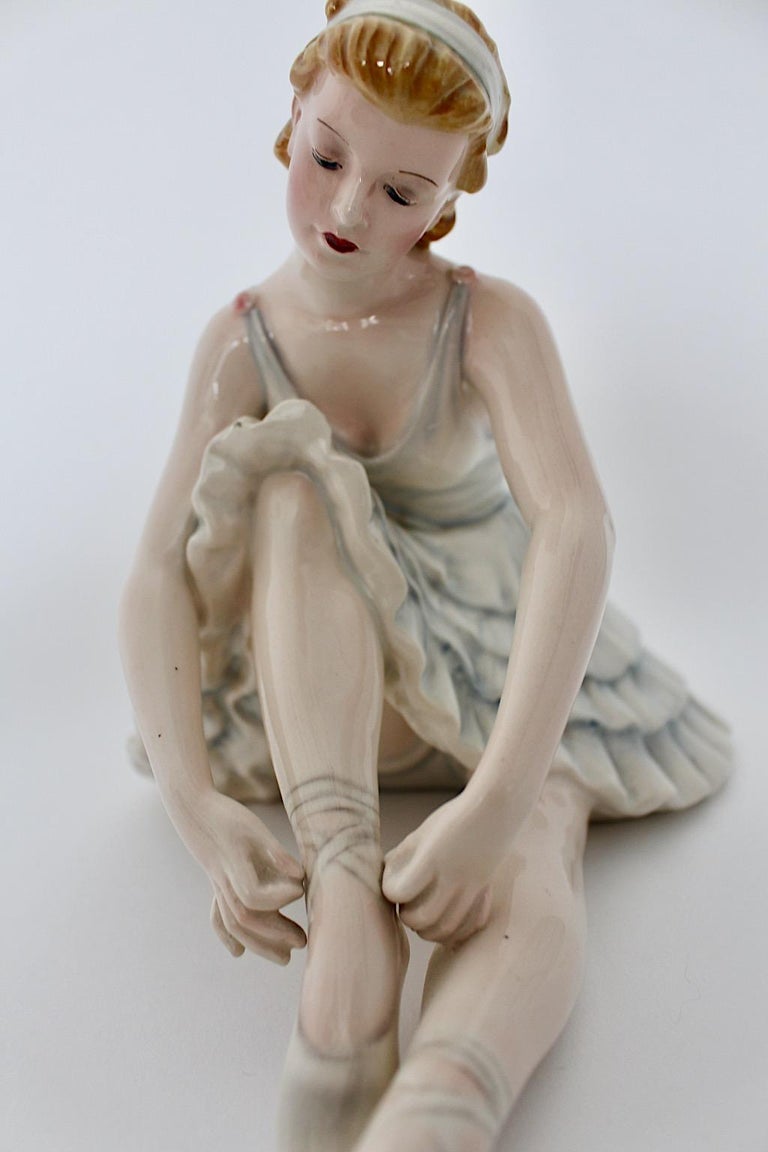 Keramos Mid Century Modern Pastel Blue Dancer Ballerina Stephan Dakon C ...