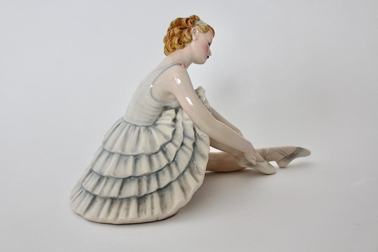 Keramos Mid Century Modern Pastel Blue Dancer Ballerina Stephan Dakon C ...