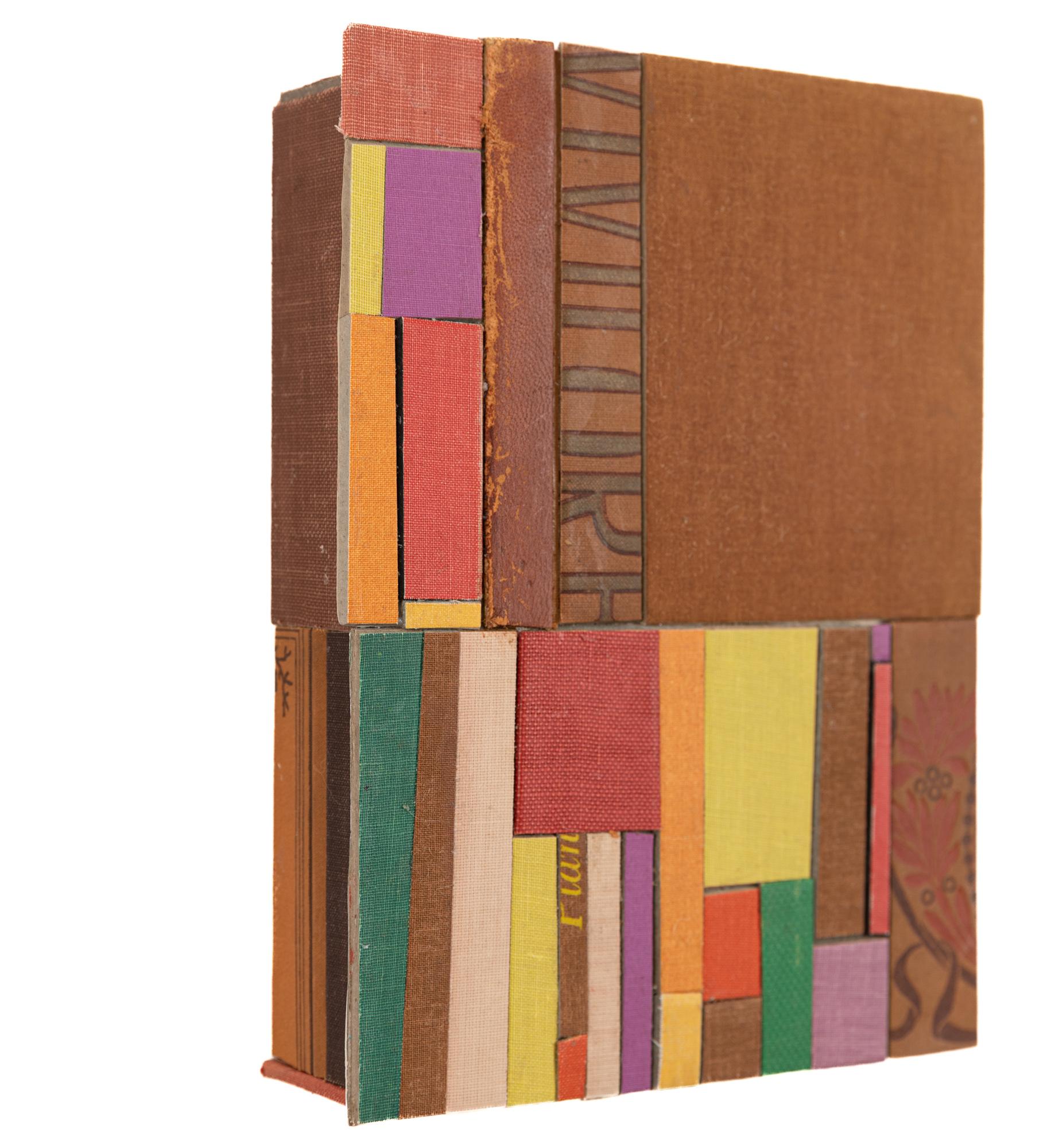 Kerith Lisi - "Dolcezza" An abstract hard book cover collage on wood ...