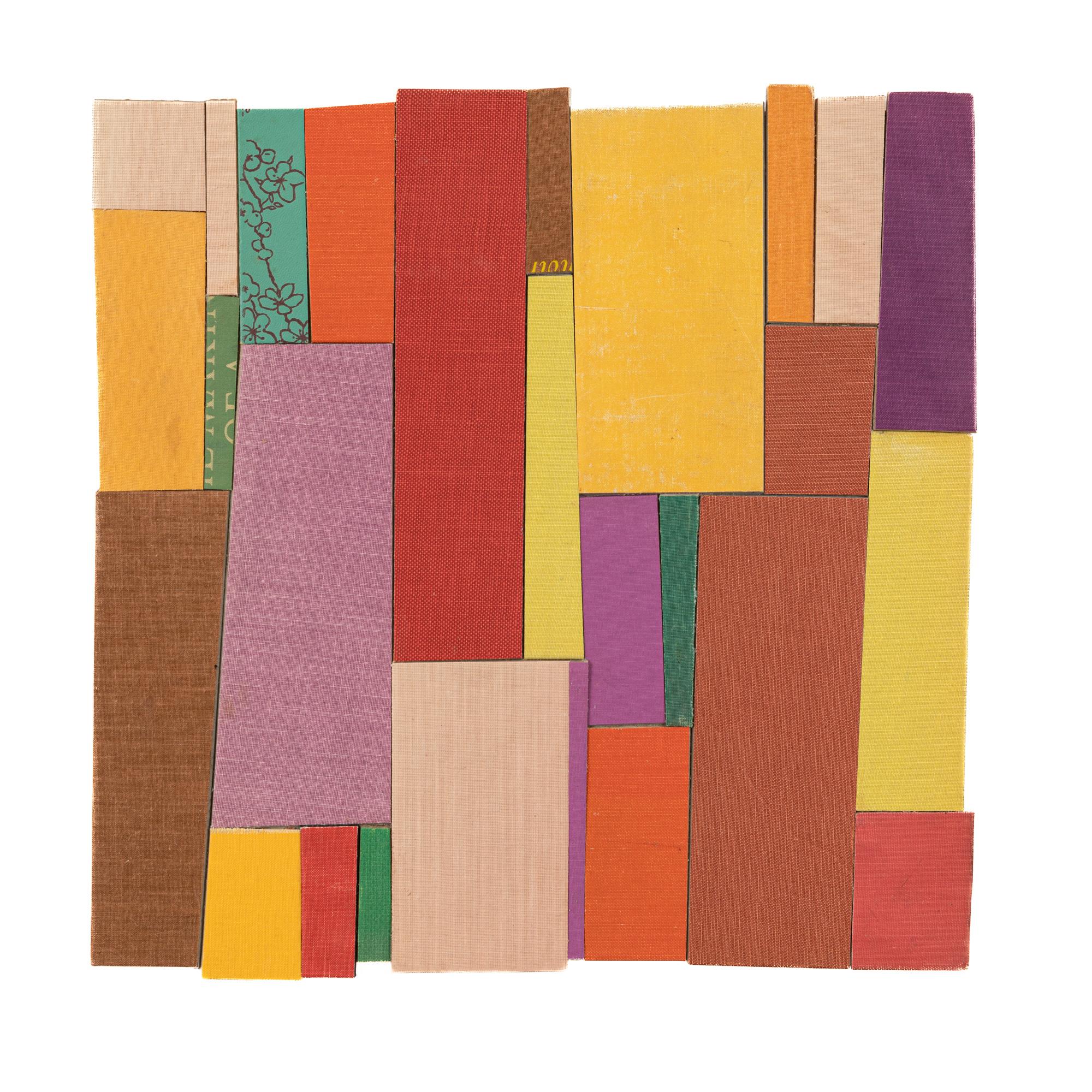 Kerith Lisi - "Chance" An abstract hard book cover collage on wood ...