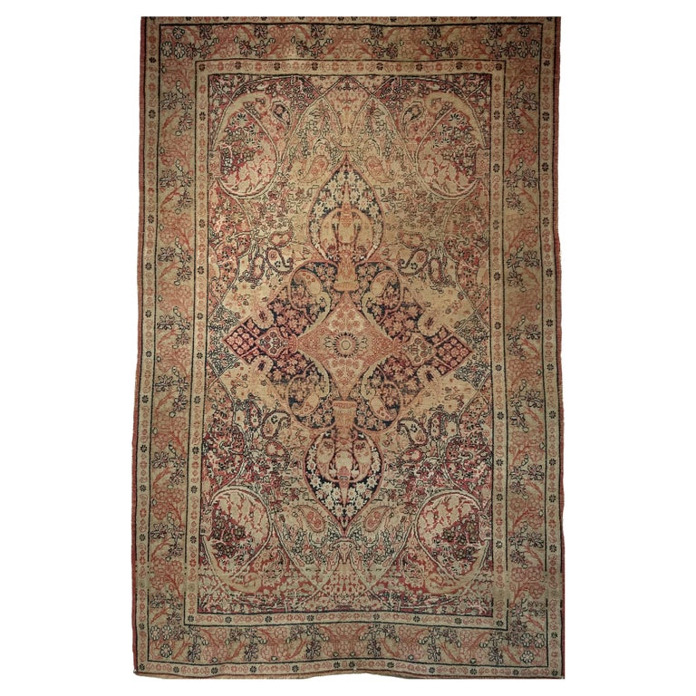 Antique Kerman Lavar Rug, 4th Quarter of the 1800s For Sale at 1stDibs