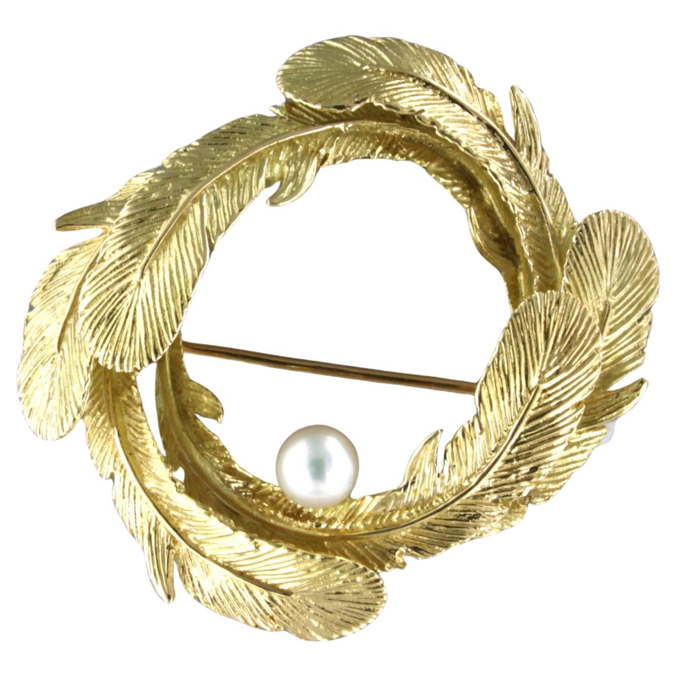 Brooch with diamonds 18k bicolour gold For Sale at 1stDibs