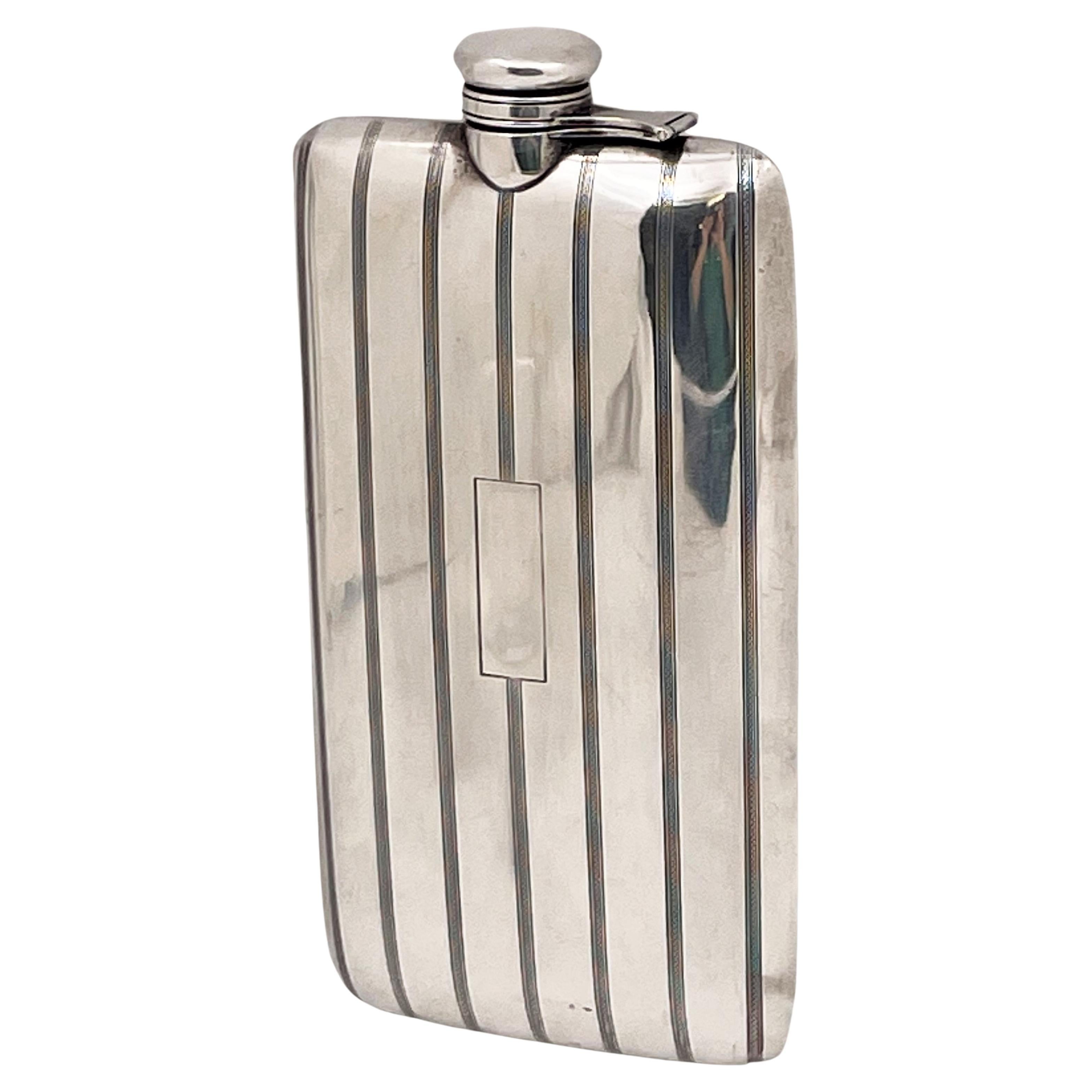 Sterling Silver Flask in Art Deco Style from Early 20th Century For ...