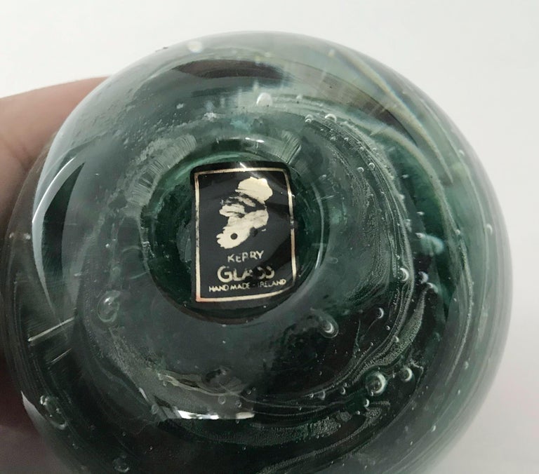 Kerry Glass Paperweight For Sale at 1stDibs | green glass paperweight