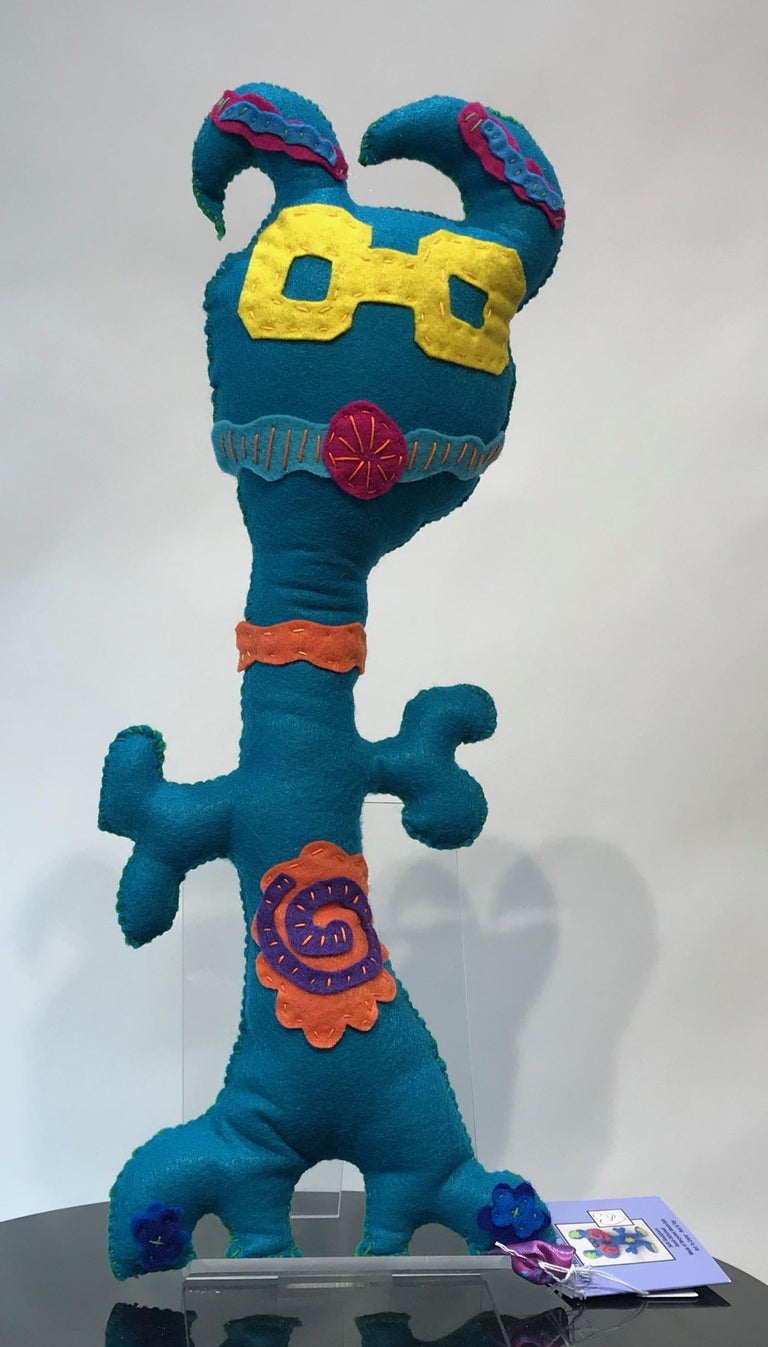 Kerry Green - Free Range Critter, Teal and Green, soft sculpture, felt ...