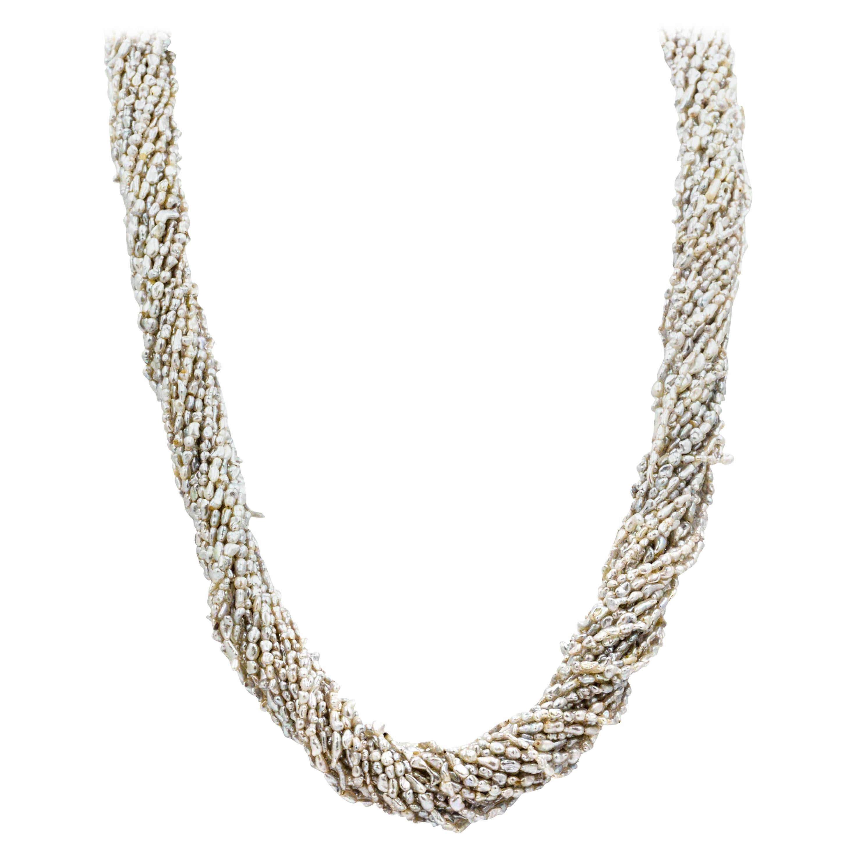 Keshi Pearl Multi Strand Necklace For Sale at 1stDibs