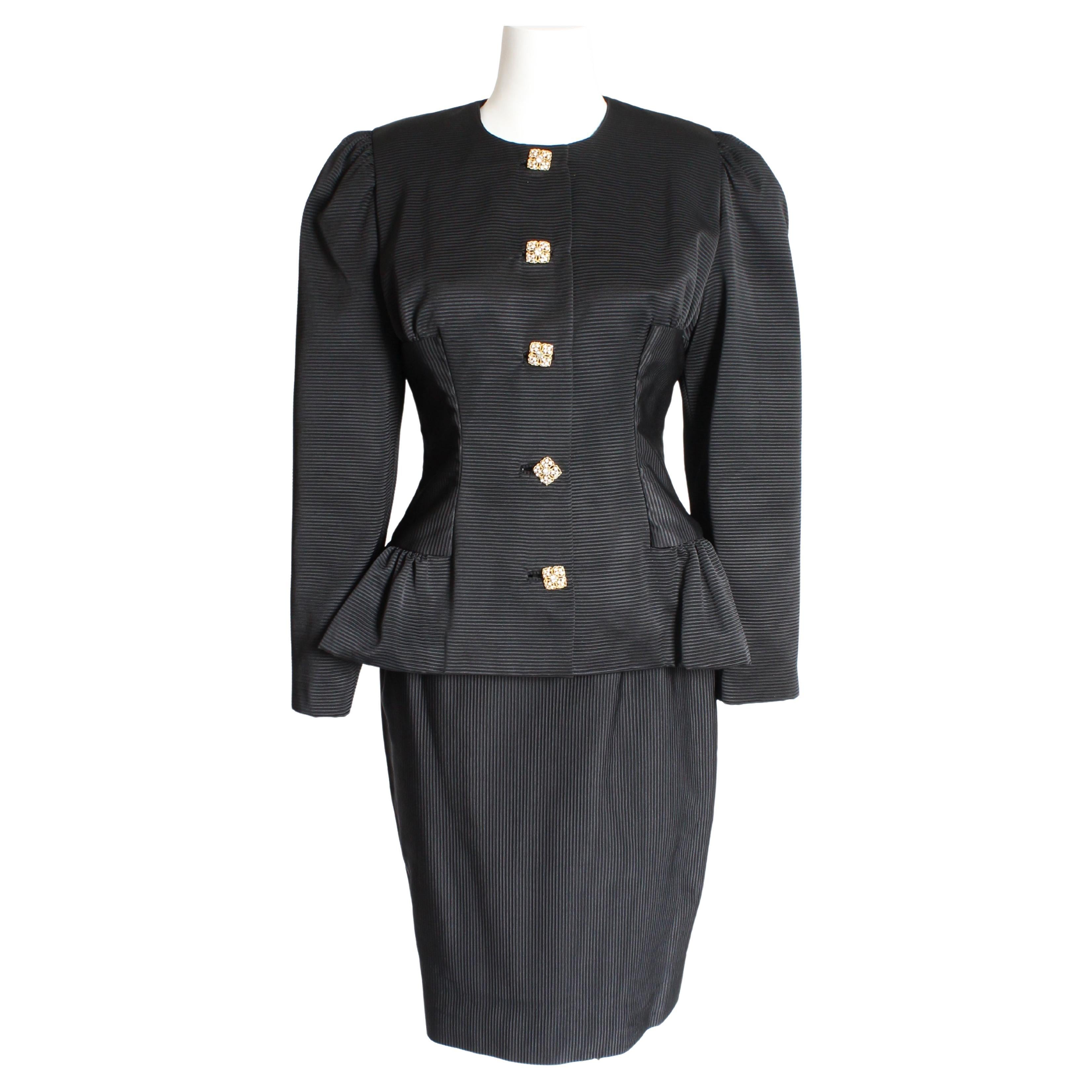 Kevan Hall Couture Suit Jacket and Skirt 2pc Set Formal Cocktail Size 8 ...