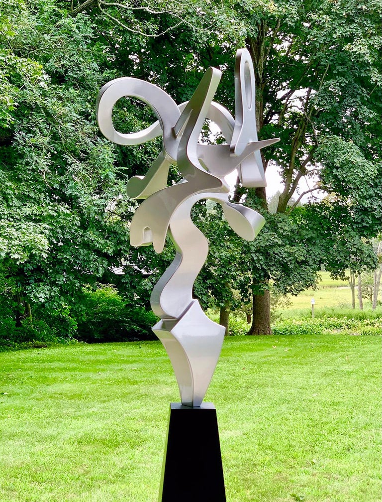 Kevin Barrett - "Harp" Abstract, Aluminum Metal Sculpture, Silver ...