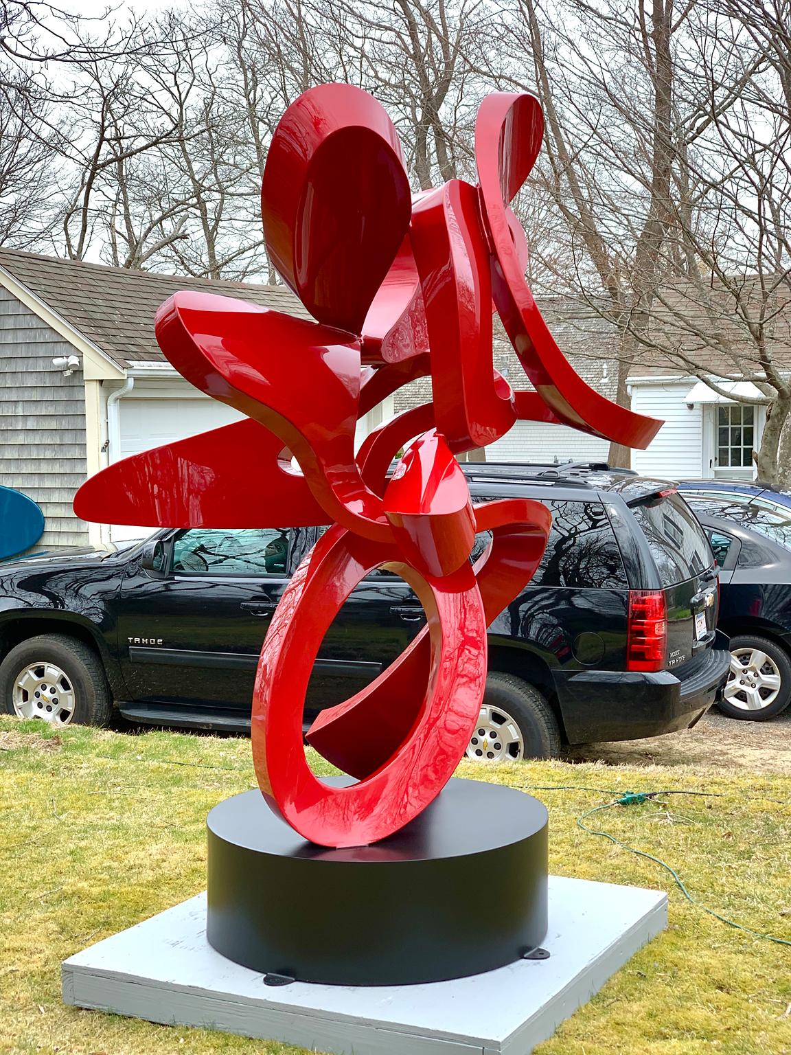 Kevin Barrett - "Scarlet" Large Outdoor Abstract Aluminum Metal ...