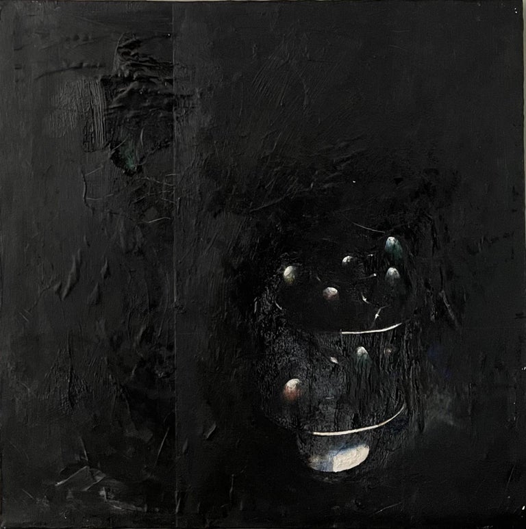 Kevin Larmon - Minimalist Black Oil Painting, Collage, Mixed Media Art ...