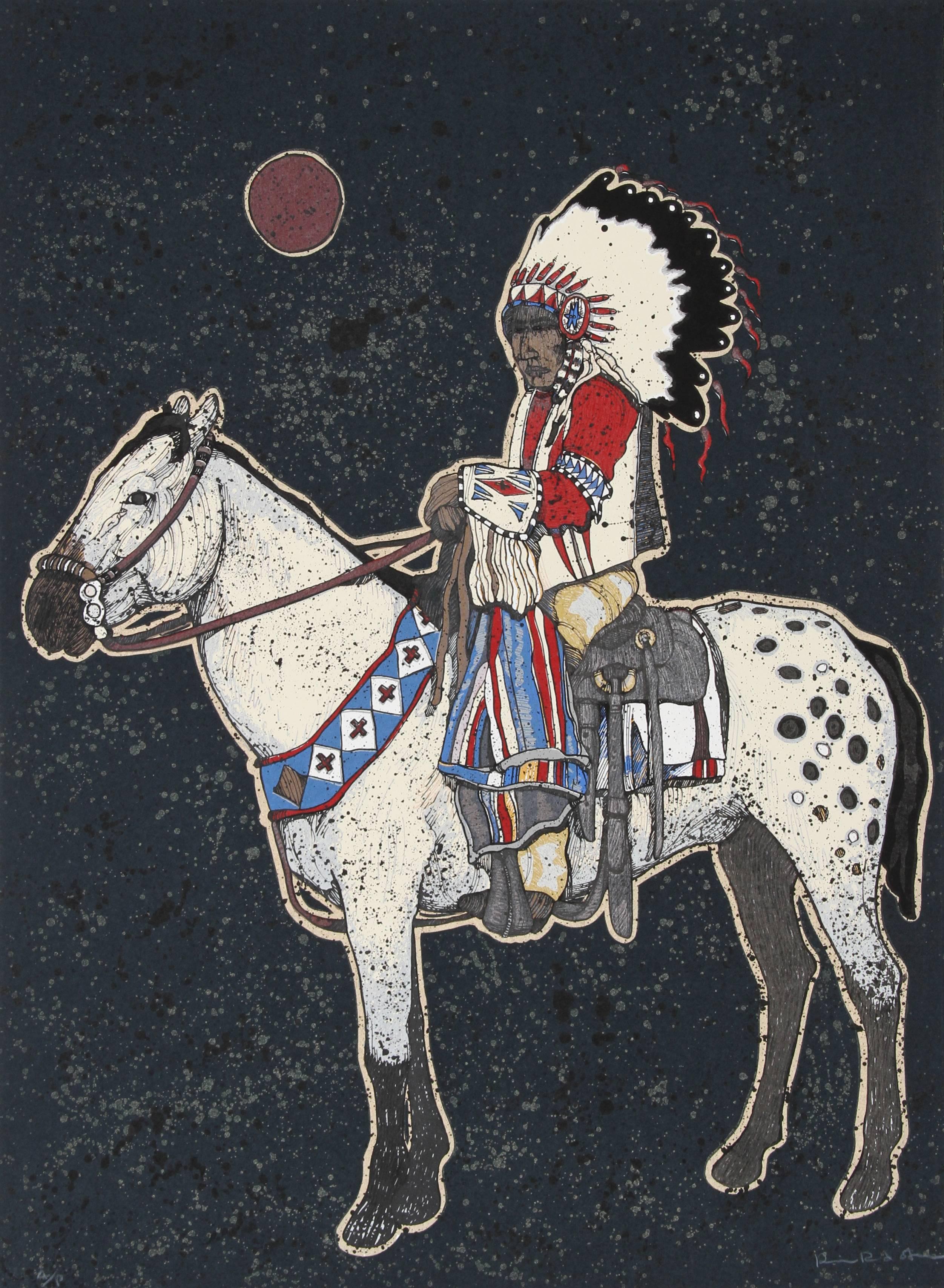 Kevin Red Star - Yellow Mule, Signed Serigraph by Kevin Red Star at 1stDibs