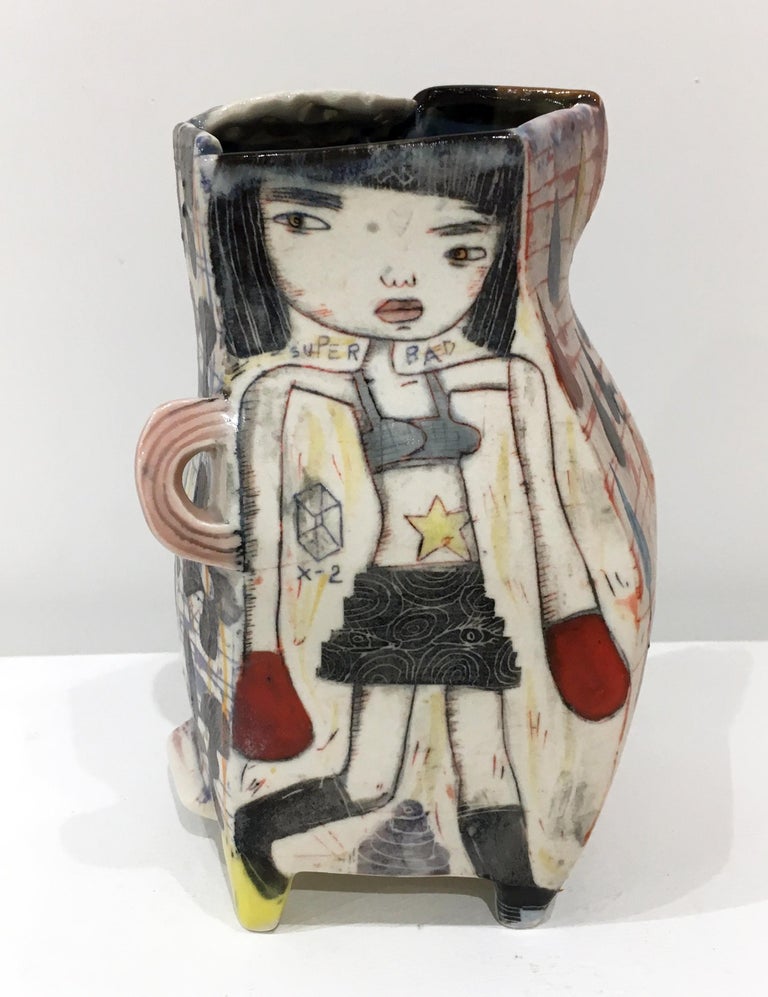 Kevin Snipes - "Super Bad", Abstract Porcelain Sculpture with Surface ...