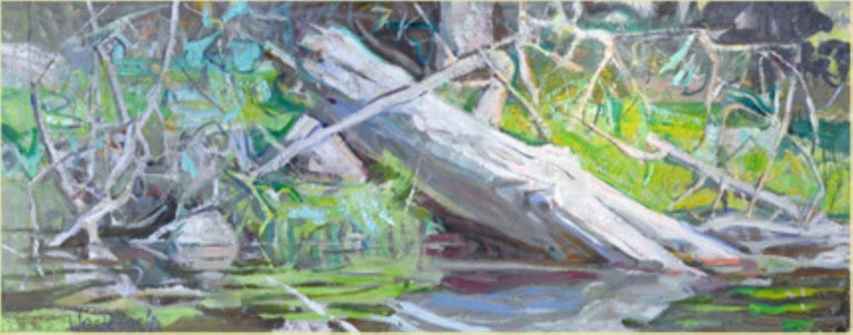 Kevin Weckbach - "Wading Log", Oil Painting For Sale at 1stDibs