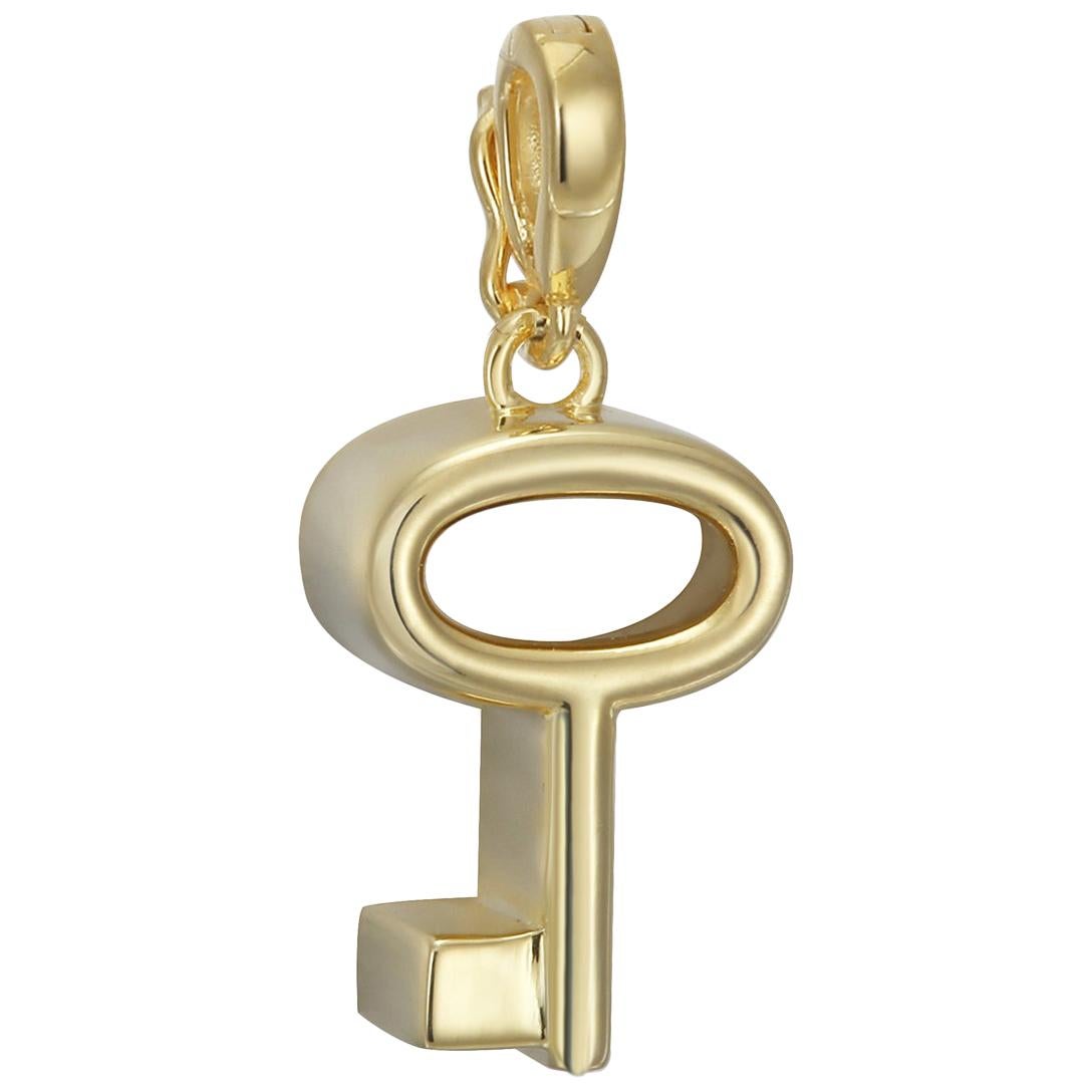 Key To My Heart Pearl Gold Charm For Sale at 1stDibs