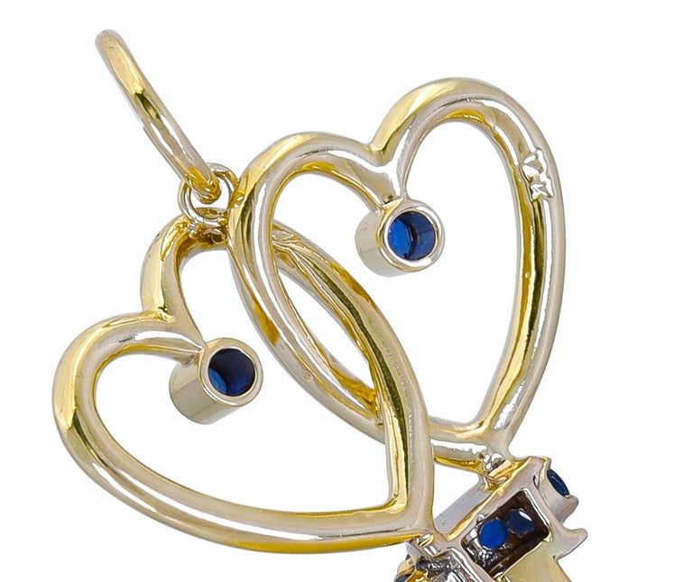 Key To My Heart Double Heart Sapphire Key Pendant at 1stDibs | key to ...