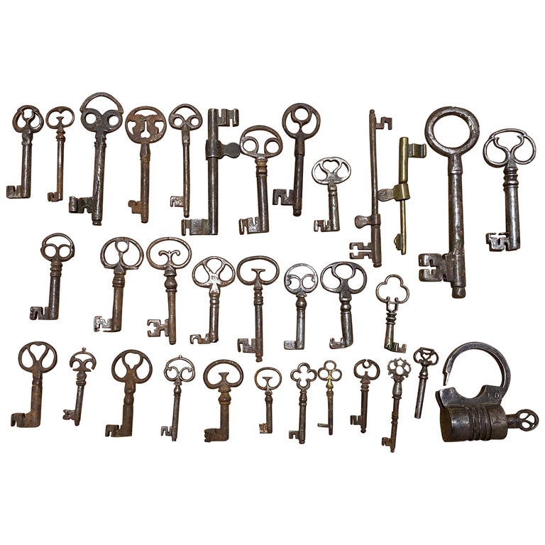 Keys, Iron Fitting and Lock Collection, Wrought Iron, 17th-19th Century ...
