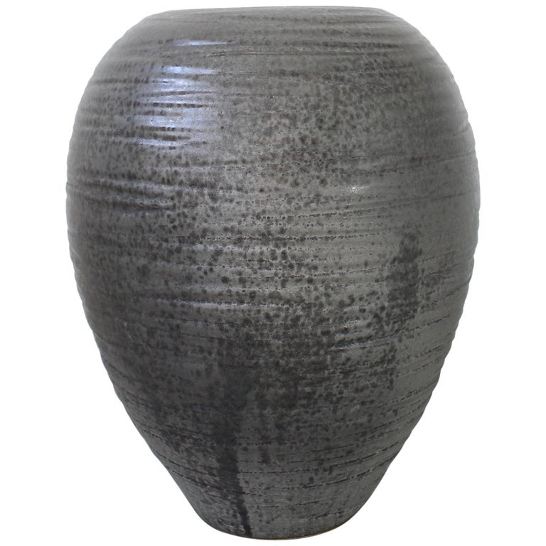 KH Würtz Textured Large Baluster Shaped Urn in Granite Glaze at 1stDibs