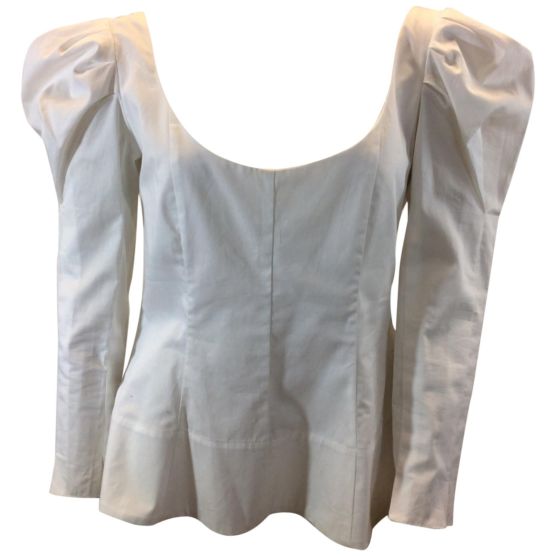 Khaite White Cotton Blouse For Sale at 1stDibs | khaite sale, khaite blouse