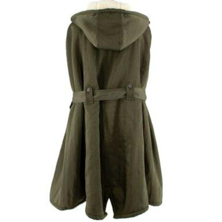 Khaki Sleeveless Jacket With Teddy Lining For Sale at 1stDibs