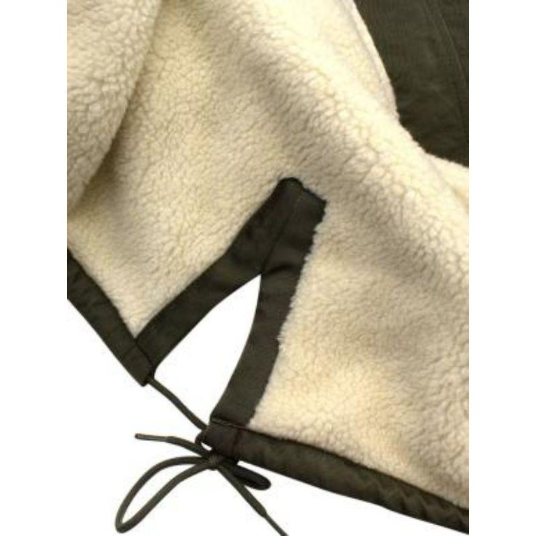 Khaki Sleeveless Jacket With Teddy Lining For Sale at 1stDibs