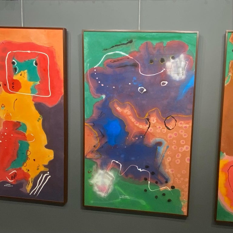 Khaled Abdo - "Atoll from Above I" Painting 57" x 30" inch by Khaled ...