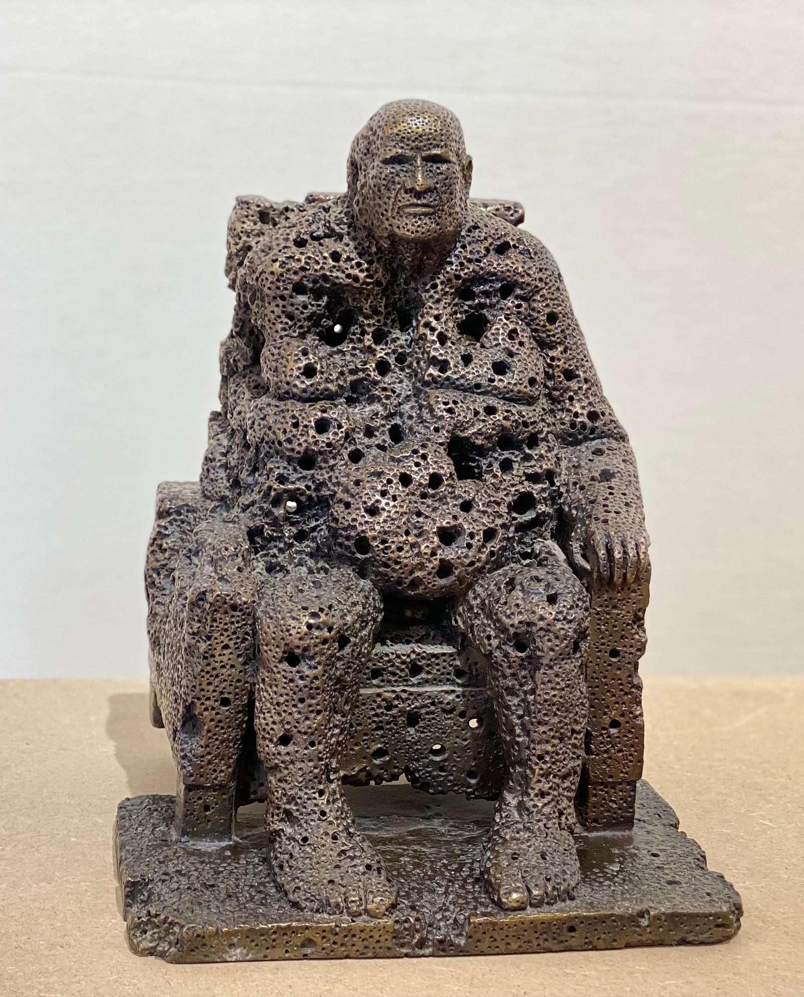 Khaled Dawwa - Corrosion figurative bronze sculpture ruins man on ...