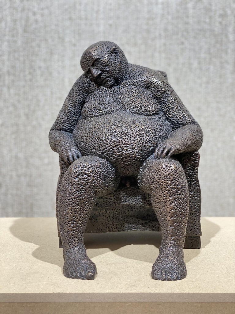Khaled Dawwa - Sommeil figurative bronze sculpture sleeping man by ...
