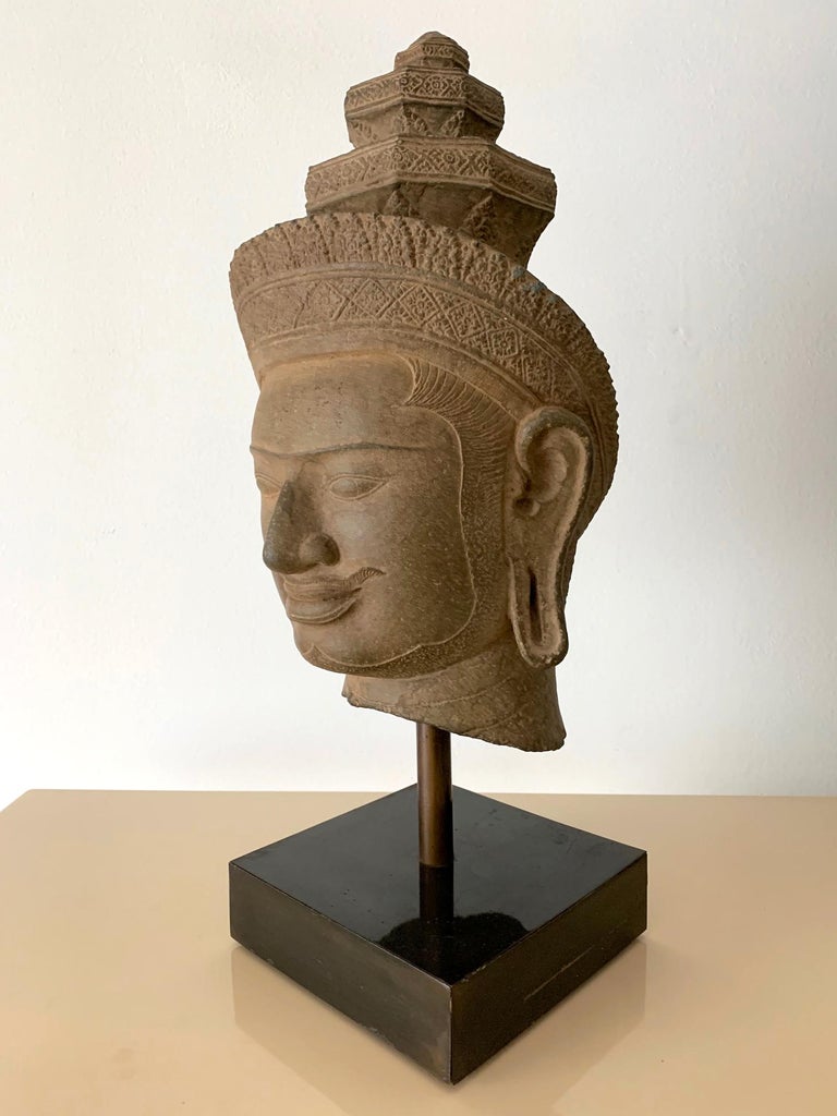 Khmer Sandstone Carving of Vishnu Cambodia at 1stDibs | khmer stone carving