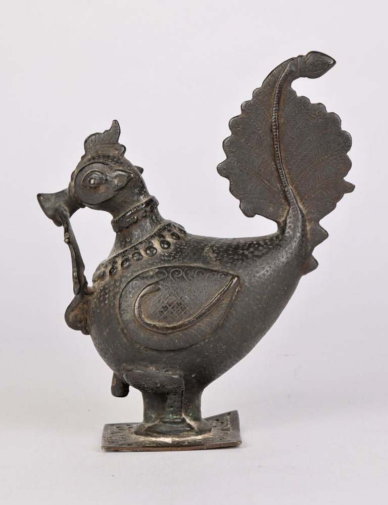 Khond Attributed Bronzed Metal Hamsa Bird Figure from Orsissa, India ...