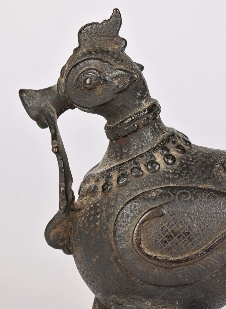 Khond Attributed Bronzed Metal Hamsa Bird Figure from Orsissa, India ...