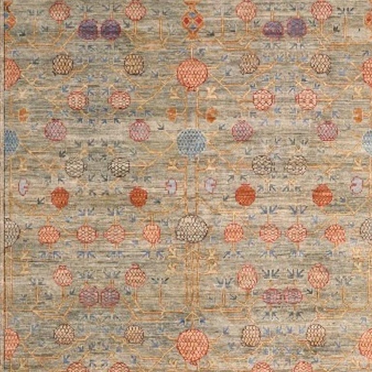 Khotan Style Rug Hand Knotted Pomegranate Tree Contemporary Wool Area ...