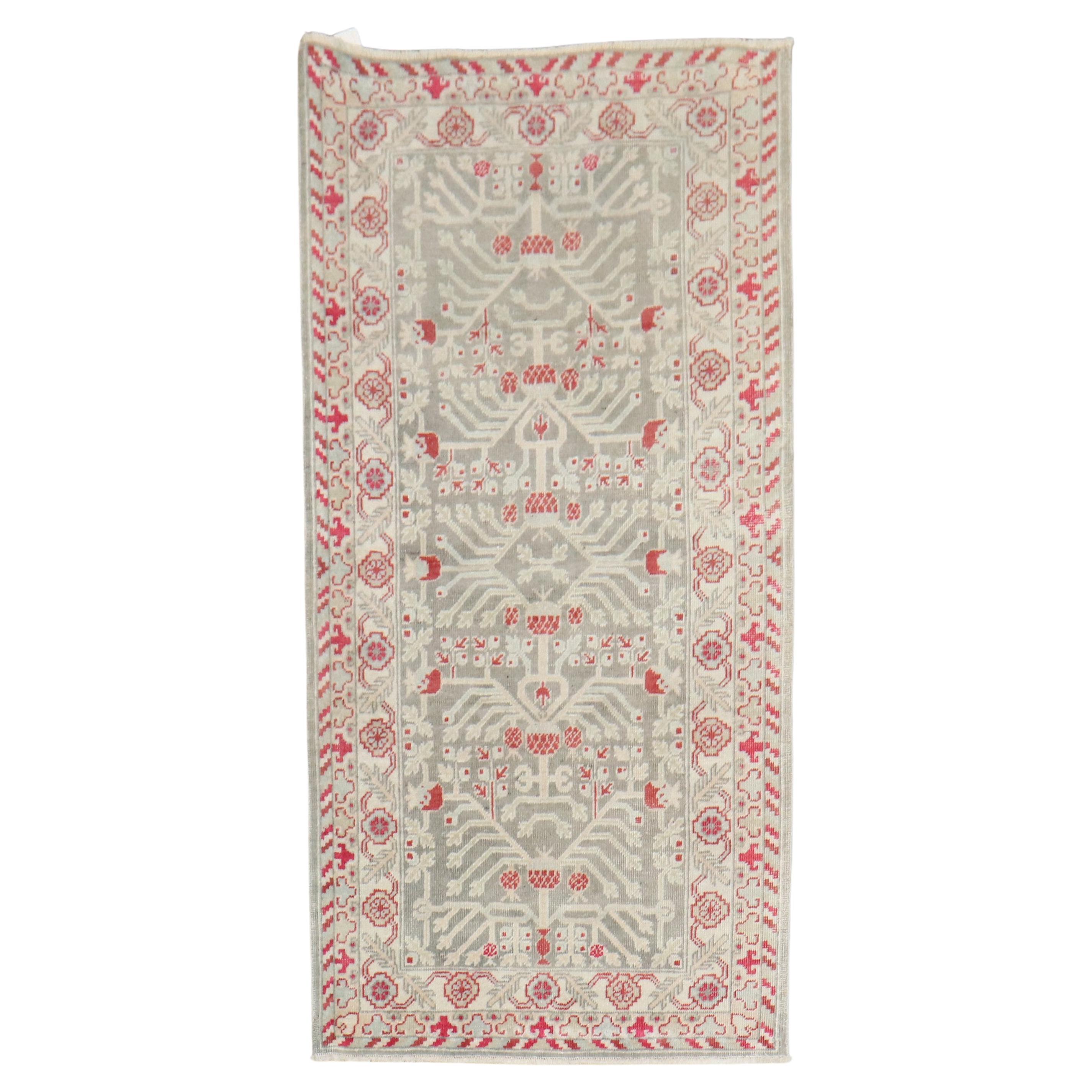 Orange Khotan Scatter Rug For Sale at 1stDibs