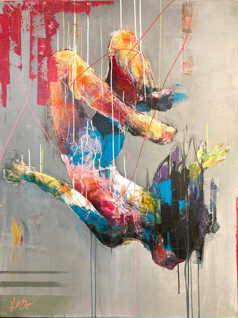Kicki Edgren - "Descent" - Acrylic Figurative Painting by Swedish ...