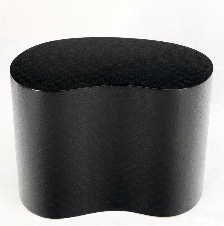Kidney Shape Black Lacquer Raffia Cloth Wrapped Side End Coffee Table ...