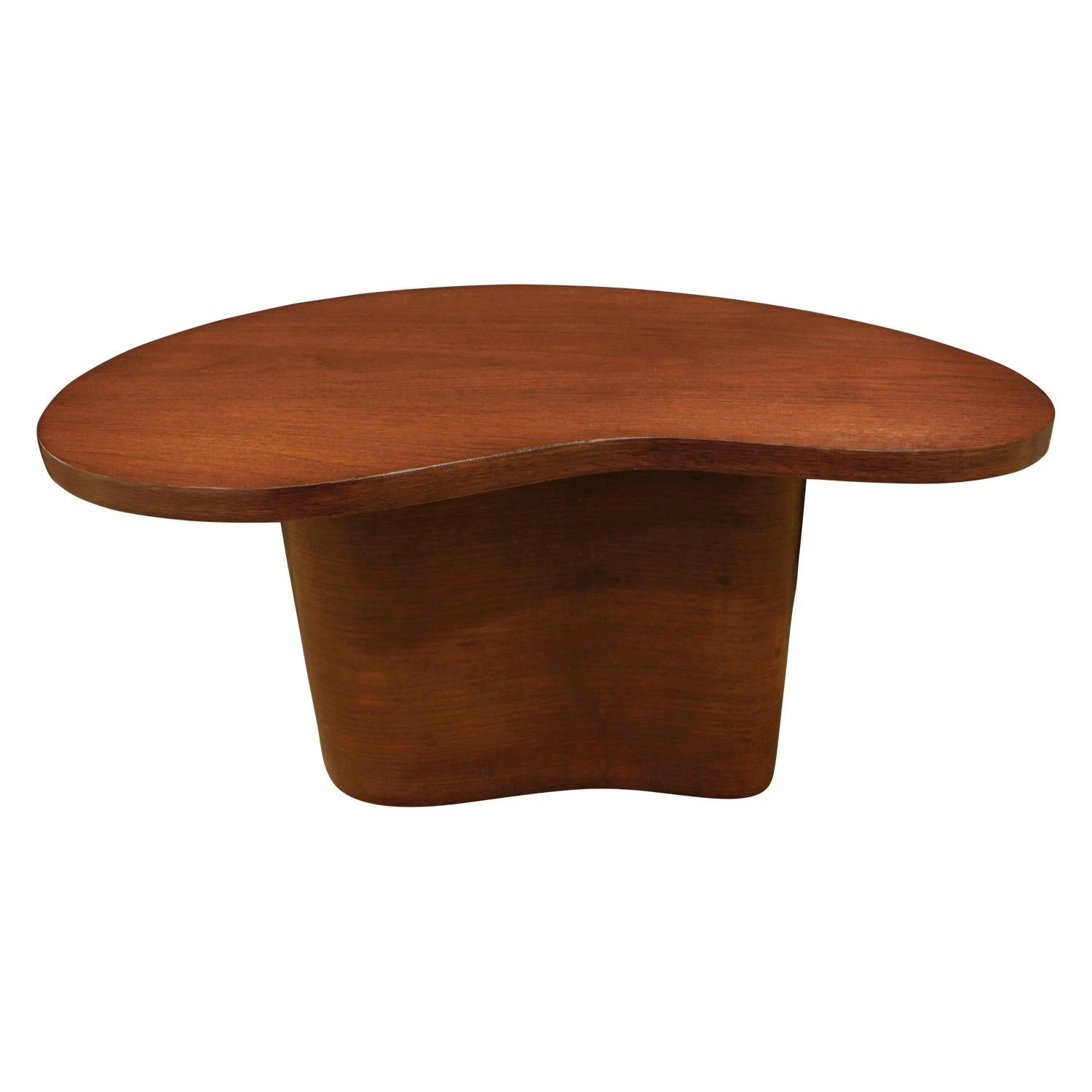 Kidney Shaped Side Table in Walnut Attributed to T.H. Robsjohn-Gibbings ...