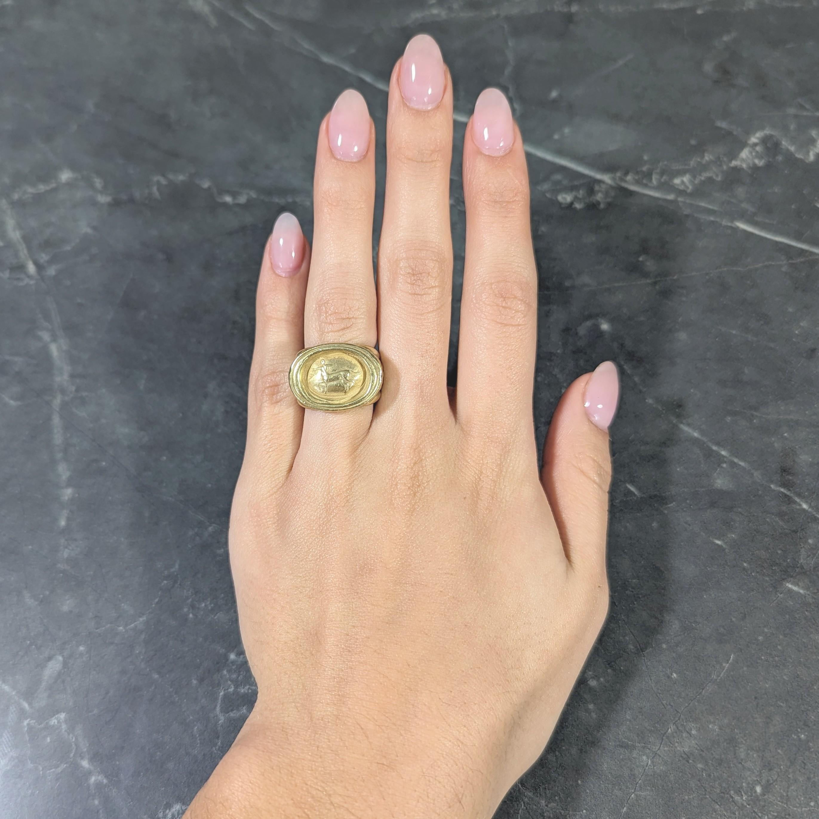 Kieselstein Cord 1995 18 Karat Yellow Gold Sagittarius Centaur Cameo ...