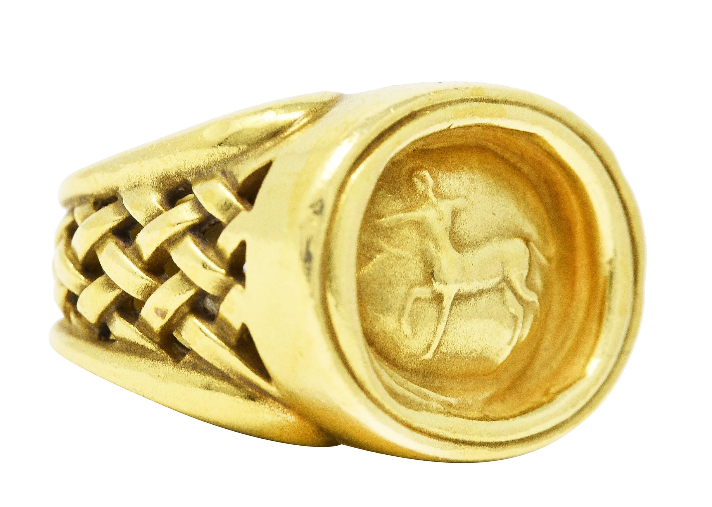 Kieselstein Cord 1995 18 Karat Yellow Gold Sagittarius Centaur Cameo ...