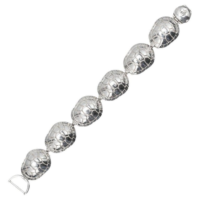 Kieselstein Cord Sterling Silver Turtle Bracelet For Sale at 1stDibs