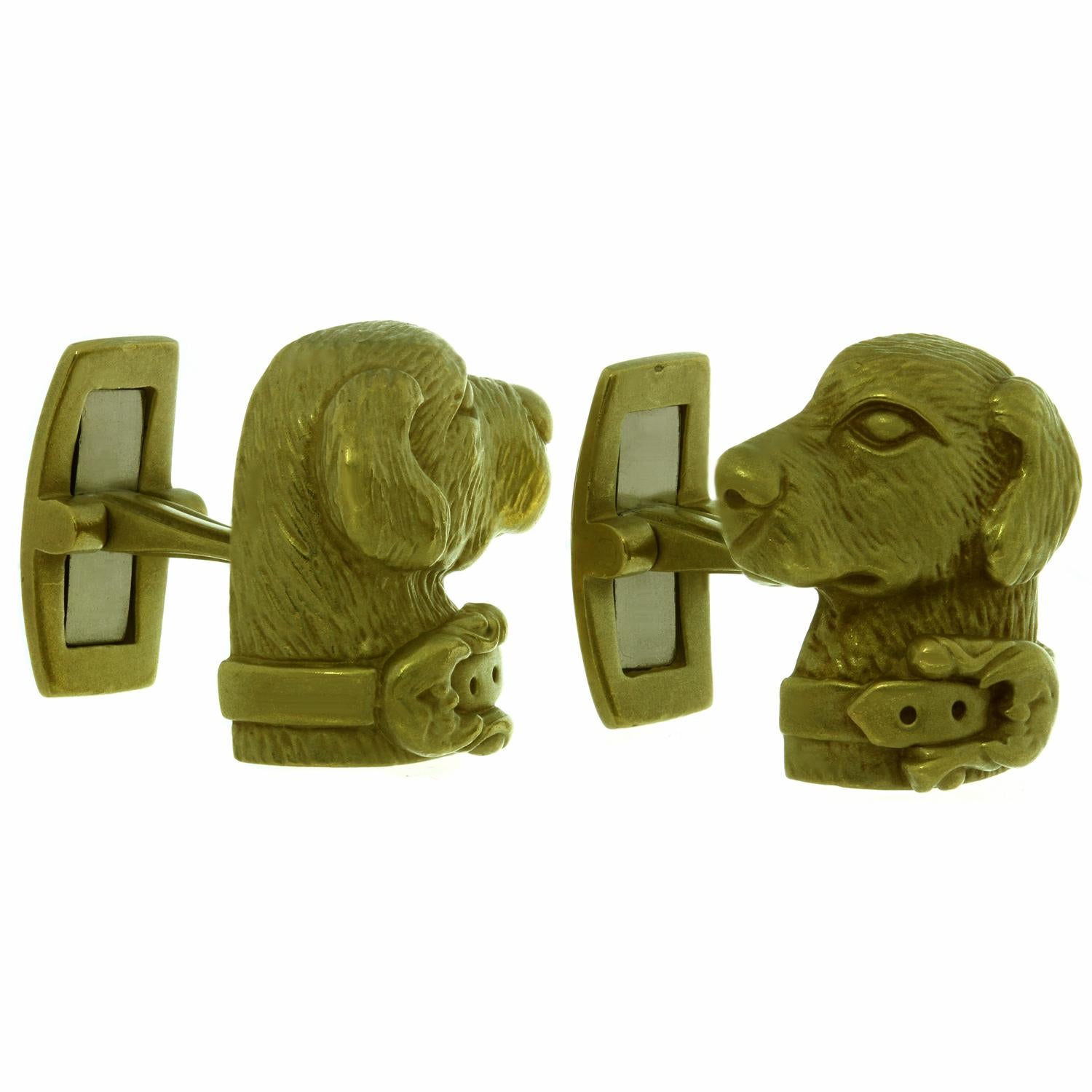 Kieselstein-Cord Yellow Gold Labrador Dog Cufflinks For Sale at 1stDibs