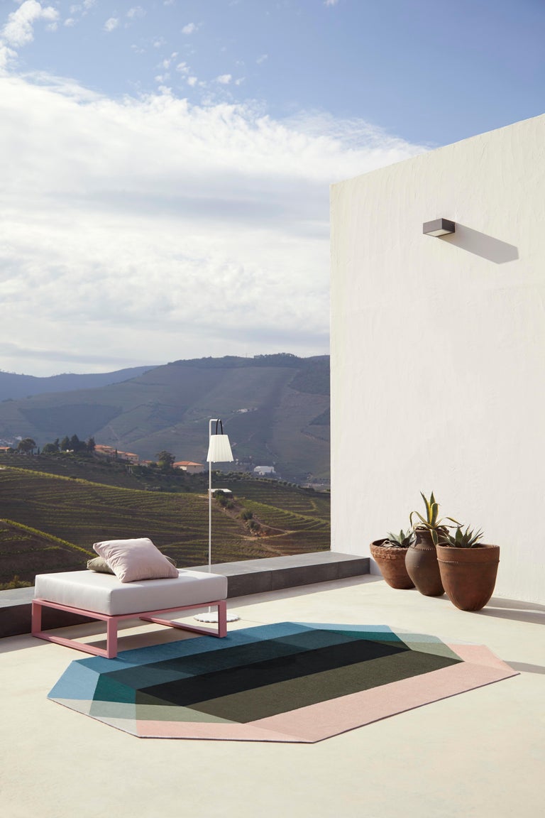 Kilim Technique Diamond Small Rug in Nude-Petrol by Charlotte Lancelot ...