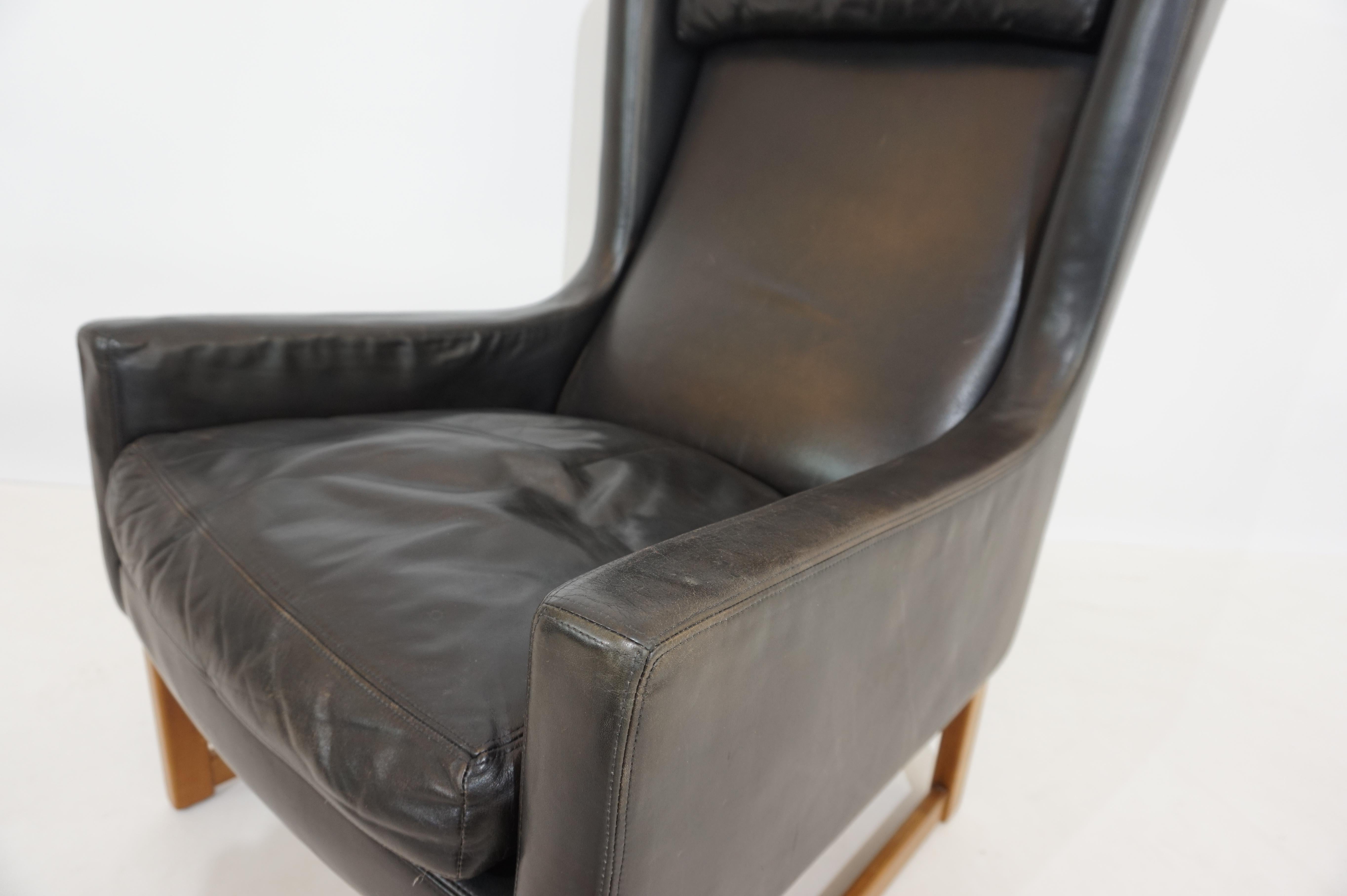Kill International leather armchair with ottoman by Rudolf B. Glatzel ...