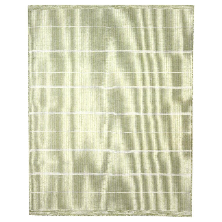 Modern Handwoven Polypropylene Outdoor Dhurrie Rug Carpet Bambu Green ...